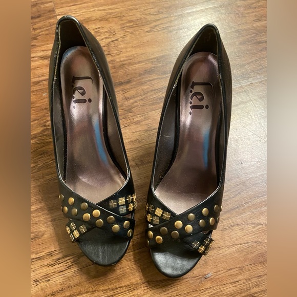 lei | Shoes | Lei Black Studded Heels | Poshmark